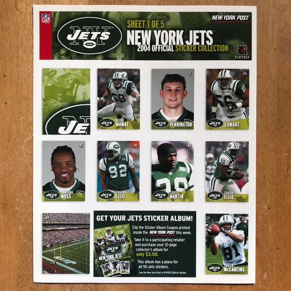 Players Inc | Toys | 204 Ny Jets Giants Sticker Collection | Poshmark
